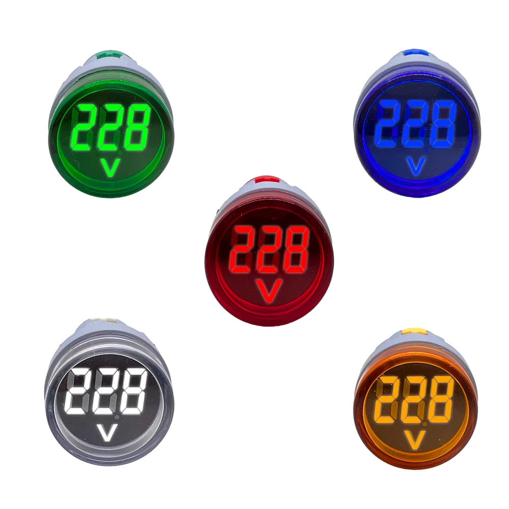 DIY-Mini-Digital-Voltmeter-22mm-Round-AC-60-500V-Volt-Voltage-Tester ...