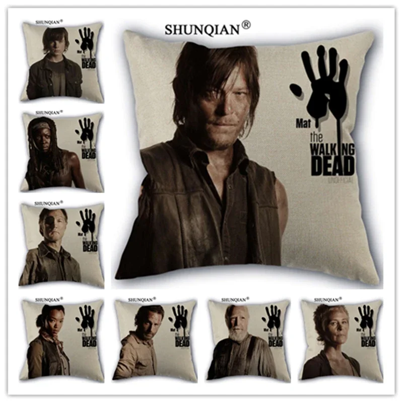 WJY424-10-Custom-Pillowcase-The-walking-dead-Cotton-Linen-One-Side-home ...