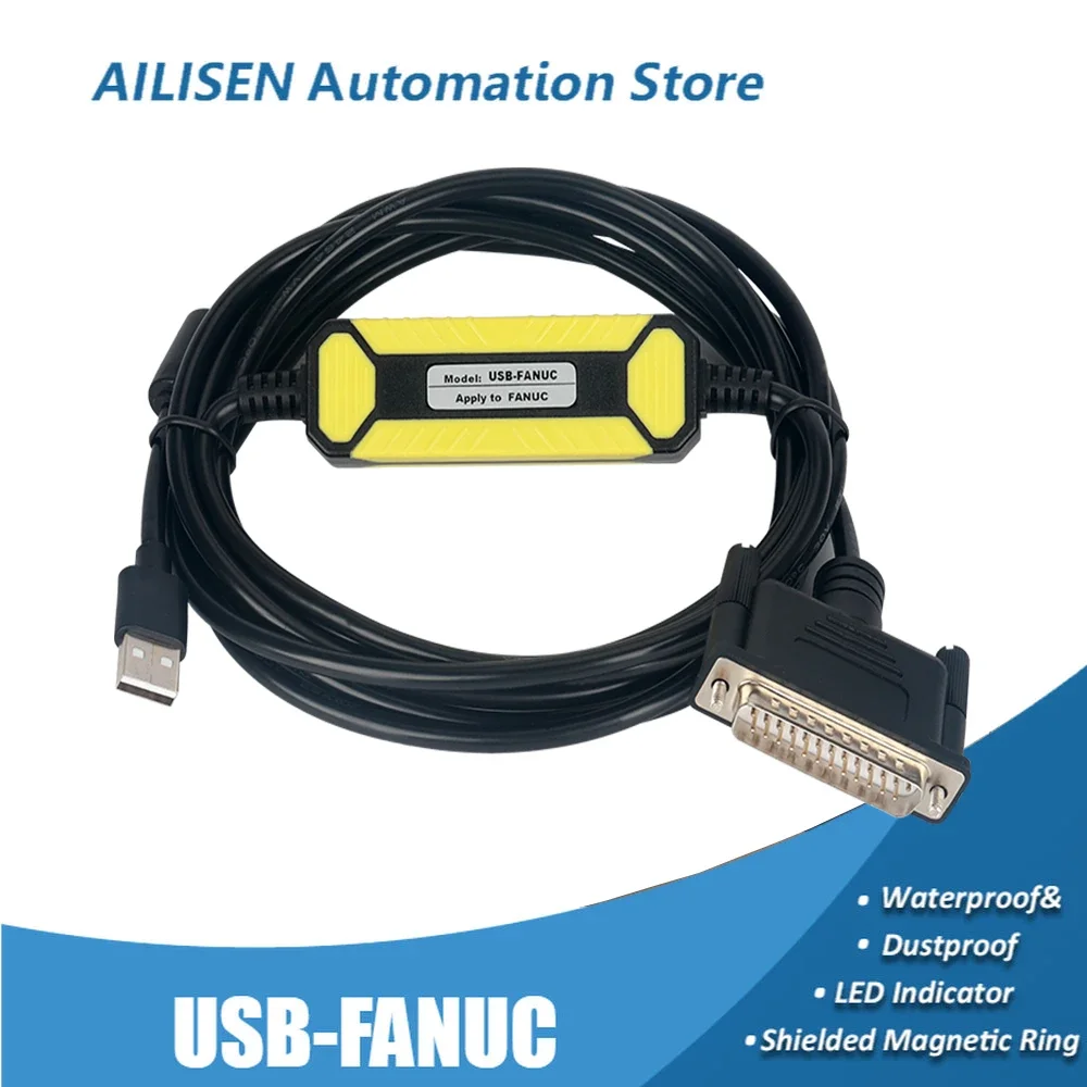 USB-FANUC for GE FANUC CNC Machine Tools RS232 25pin Programming Cable ...