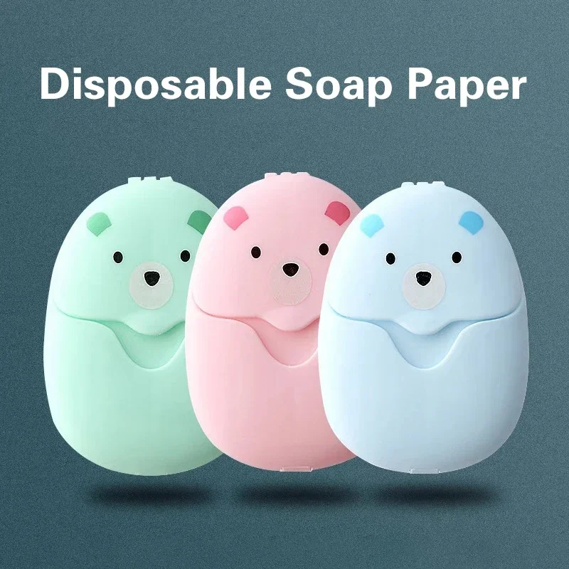 Portable-Disposable-Cleaning-Soap-Paper-50Pcs-Cartoon-Travel-Paper ...
