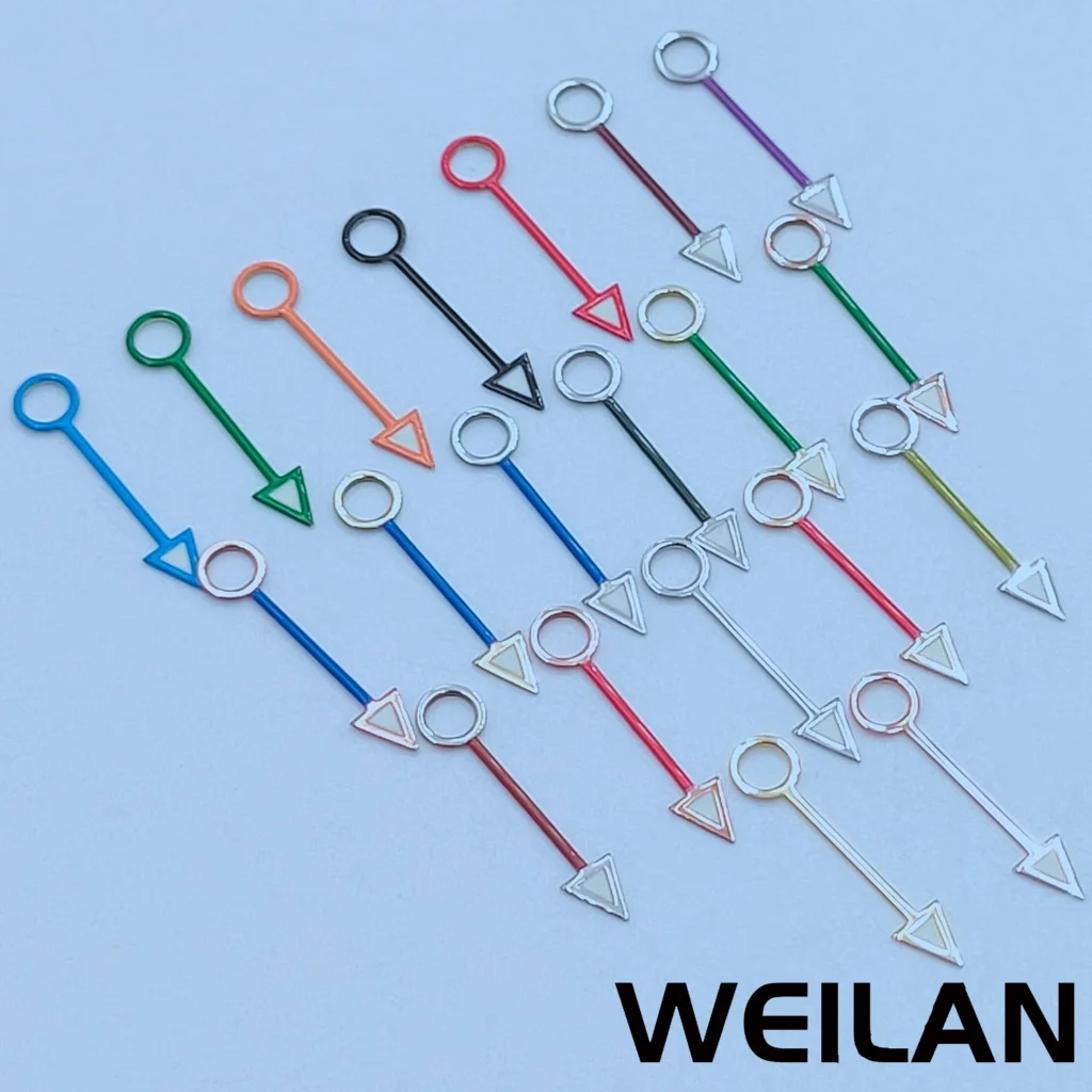 12.5MM GMT Silver Blue Green Red Orange Watch Hands Green Luminous Fit ...
