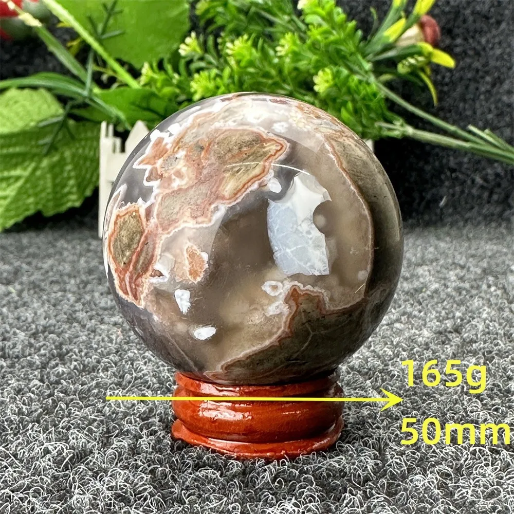 Natural Crystal Football Agate Ball Polished Spiritual Beads Massage ...