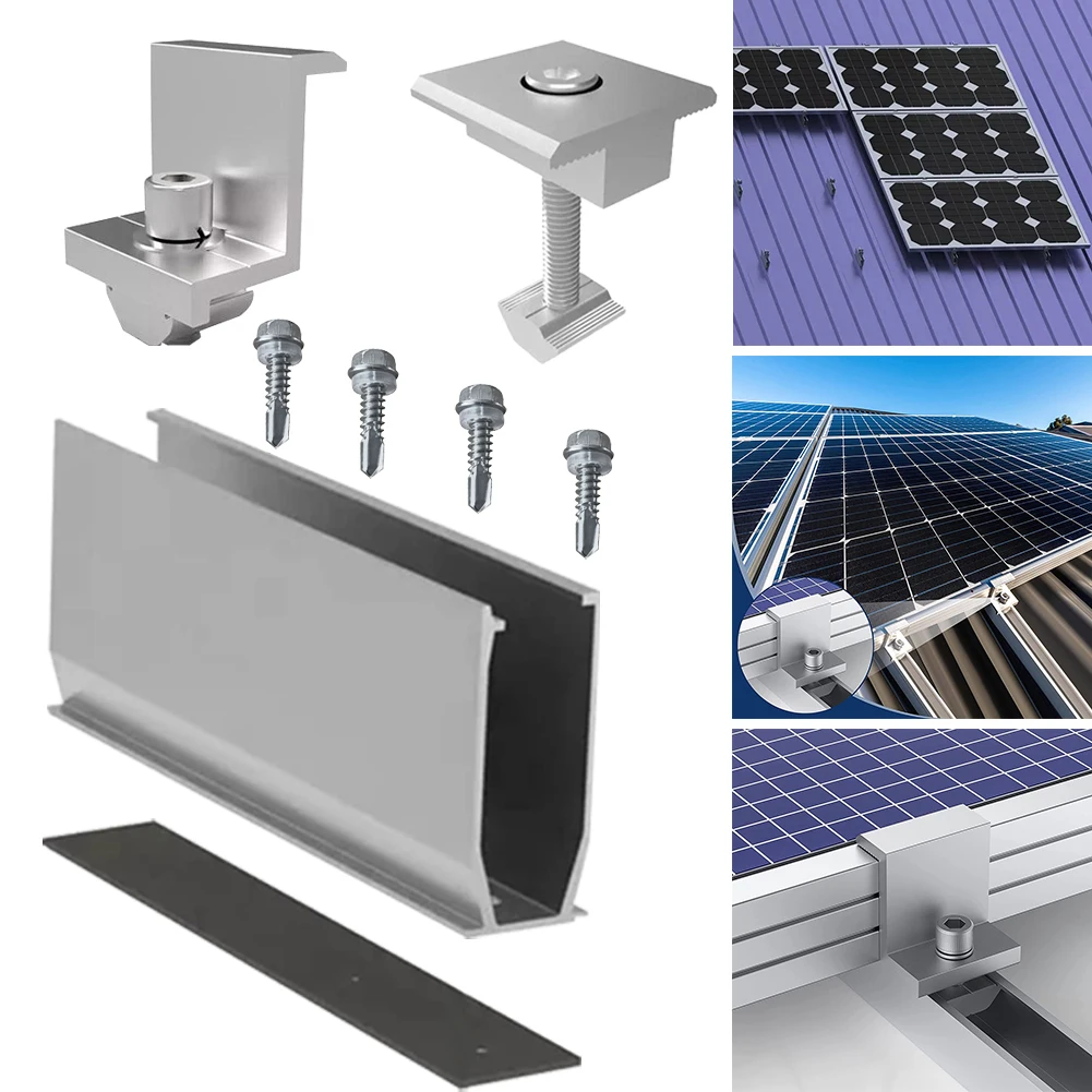 Solar-Panel-Mount-Bracket-U-shaped-Rails-Clamp-Fastening-Module-Mount ...