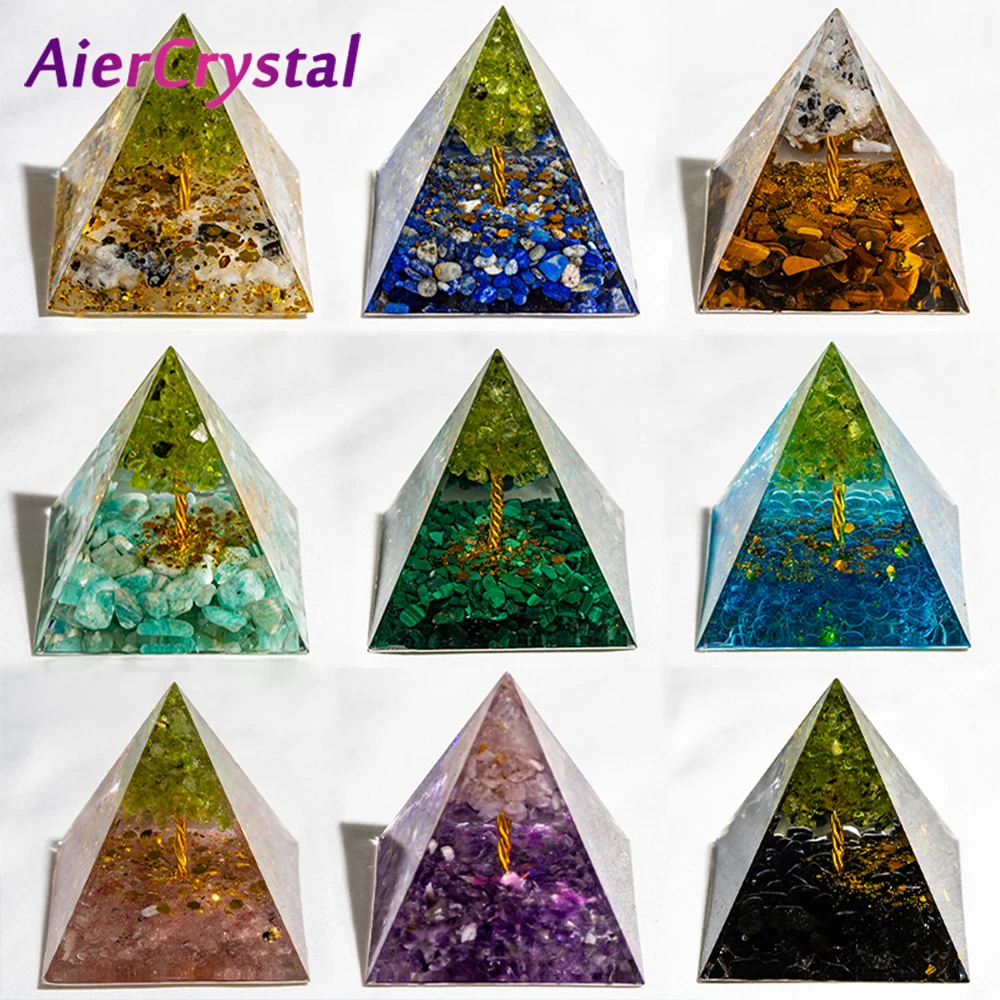 Crystal Pyramid Healing Energy | Tree Life Crystal Pyramid - Natural ...
