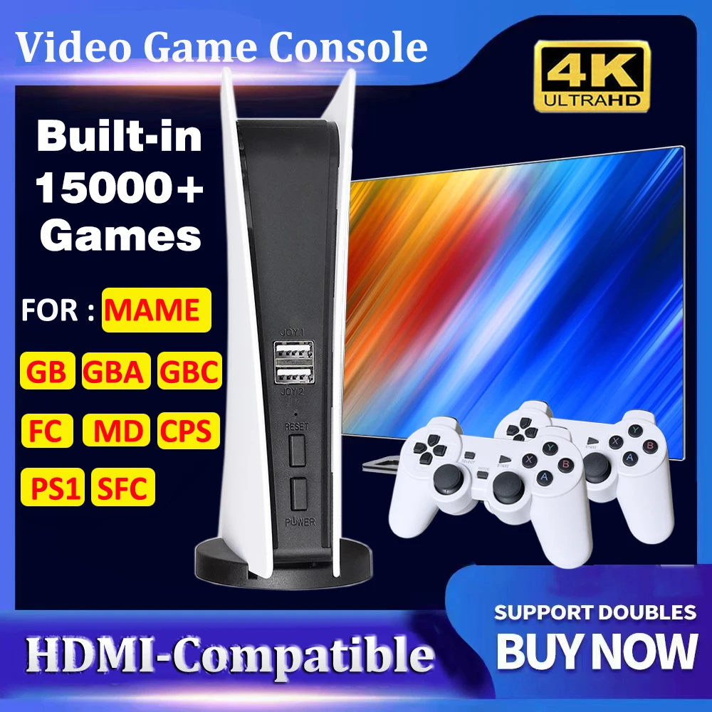 32-bit 2.4g Wireless Tf Card 4k Hdmi Hd Output Tv Video Game Console (support Fc/sfc/md/gba/mame ...