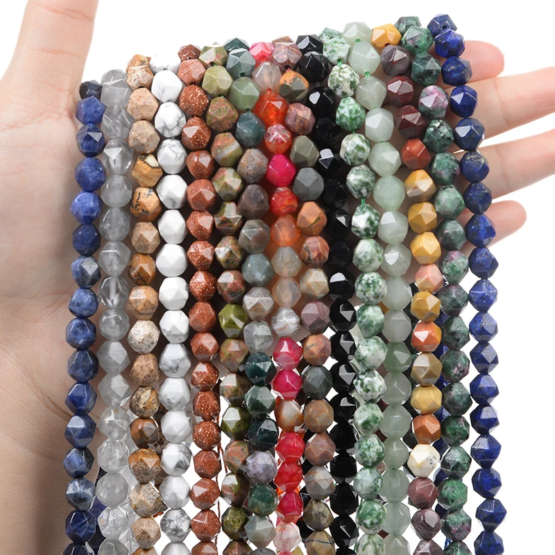 Irregular-Faceted-Indian-Agate-Beads-Natural-Stone-Beads-for-Jewelry ...