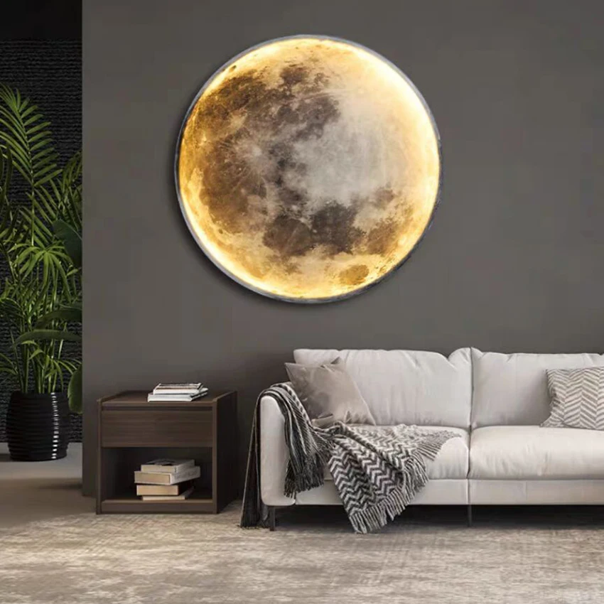 Lámpara de pared de Luna, luz minimalista moderna, pasillo, lámpara ...
