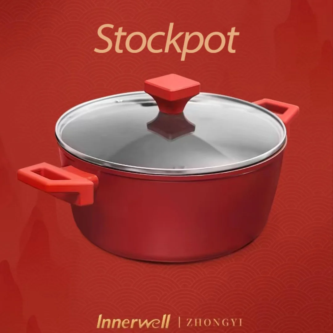Innerwell Home Kitchen Double Handle Stock Pots Saucepan Cook Pot Glass Innerwell Home Kitchen Double Handle Stock Pots Saucepan Cook Pot Glass