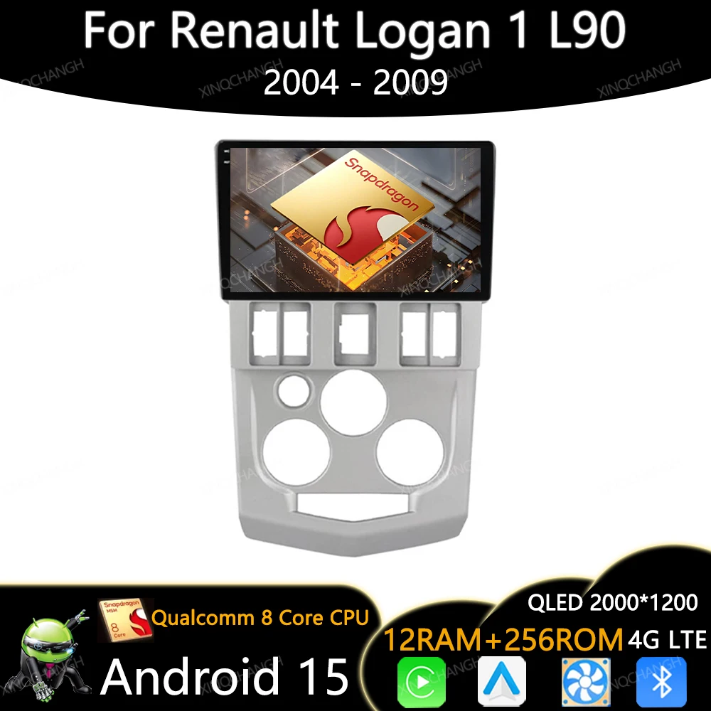 Android 15 Car Radio For Renault Logan 1 L90 2004 - 2009 GPS Multimedia ...
