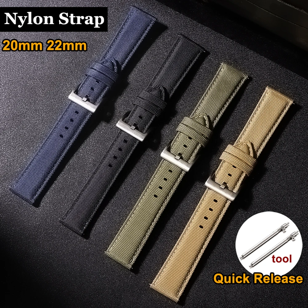 20mm 22mm Waterproof Sailcloth Watch Strap Men Women Army Sport Canvas ...