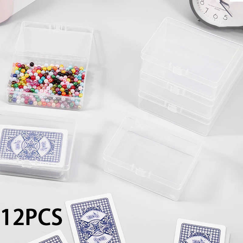 12-Pcs-Playing-Card-Storage-Box-Clear-Plastic-Trading-Card-Storage-Box ...