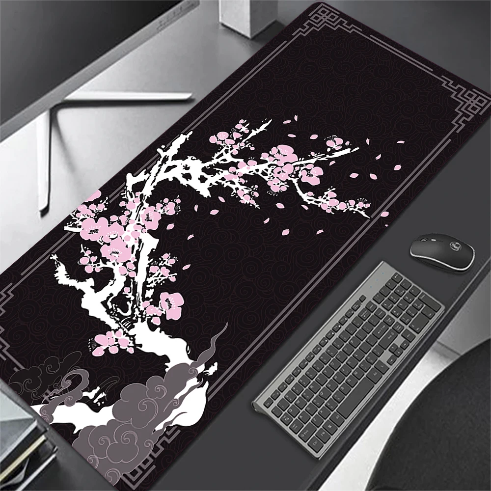 Sakura Mousepad Japanese Tiger Gaming Accessories Large Mouse Pad Black ...