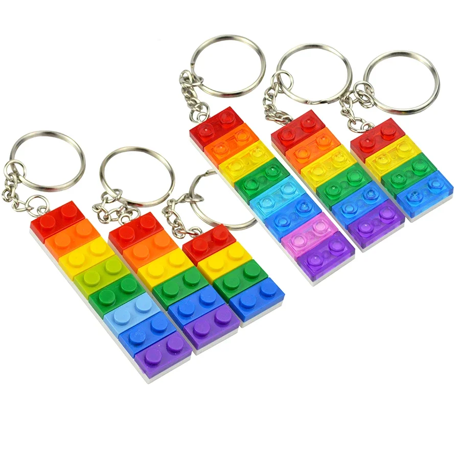 MOC-Key-Chain-Ring-Rainbow-Colorful-Transparent-Plate-1x2-Thin-Brick ...