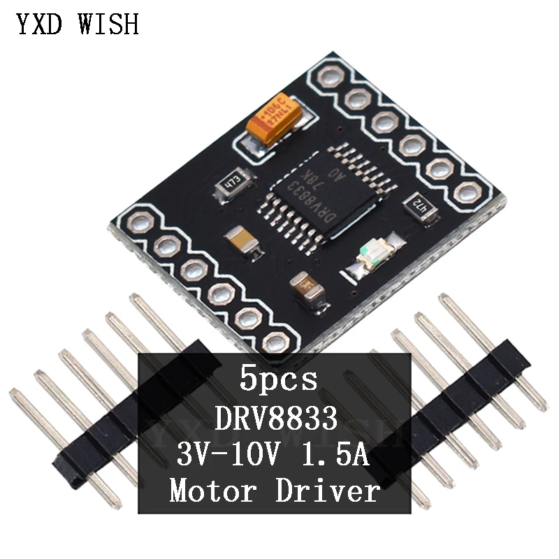 과전류 보호 스텝 모터 보드, DRV8833 2 채널 DC 모터 드라이버 모듈, 1.5A, 3V 10V H 브리지 스텝 모터 ...