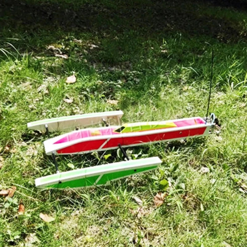 RC Speedboat 80cm Outrigger Shrimp Boat Wooden Kit Racing Boat Model ...