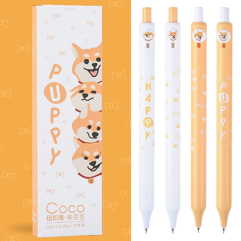 4PCS/Pack Puppy Dog Gel Pens Sets Cute 0.42MM Quick Dry Gel Ink Pen ...