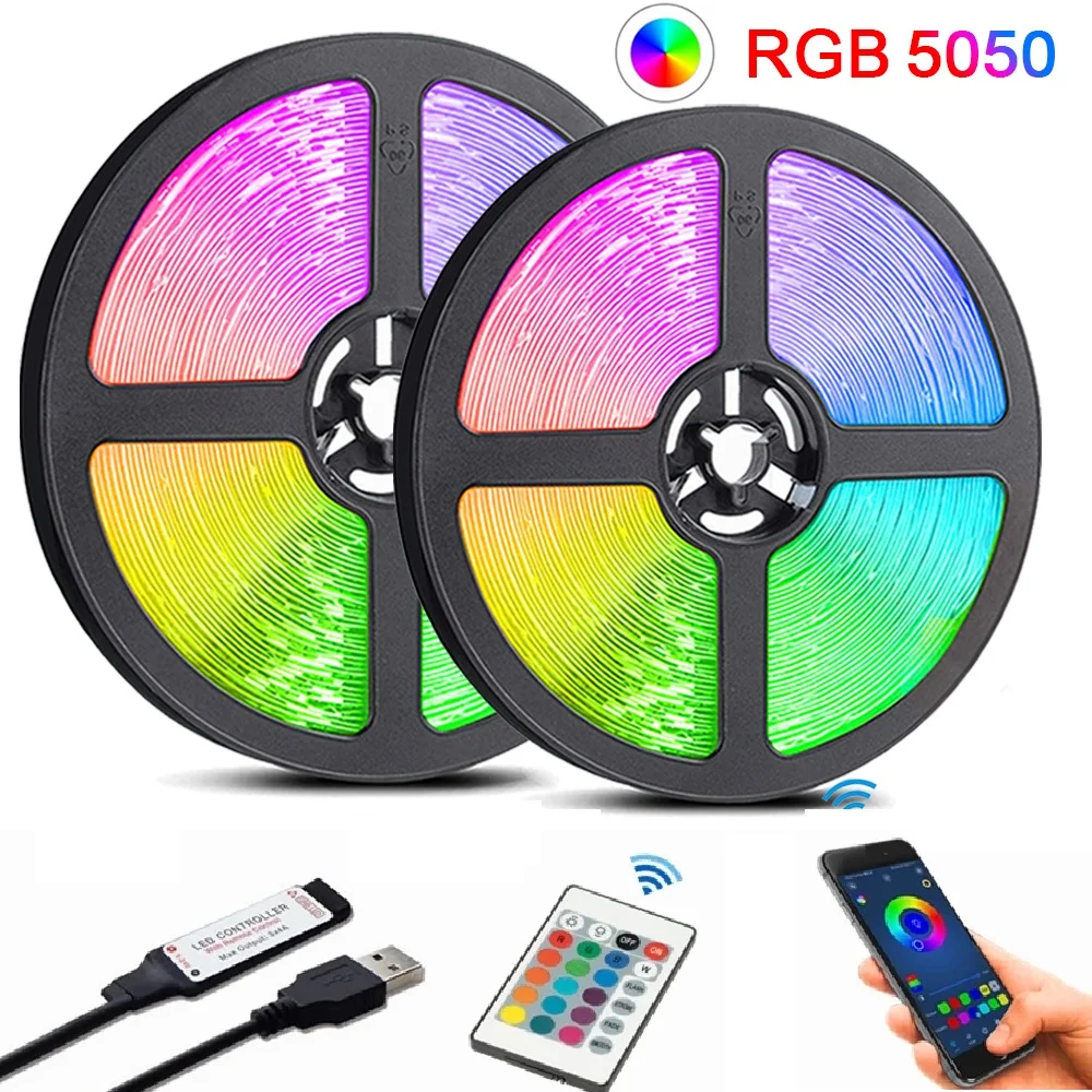 Bluetooth-Led-Lights-Strip-5050-RGB-Flexible-LED-Strip-Lights ...