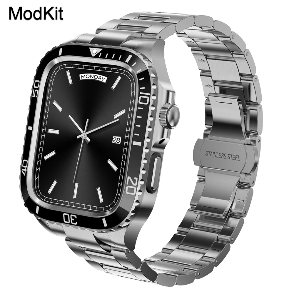 Stainless-Steel-Case-Modification-Kit-for-Apple-Watch-Band-45mm-44mm ...