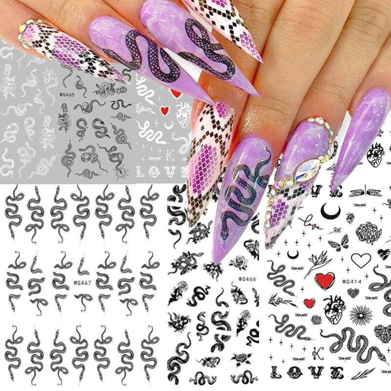 Nail Decals 3d Snake Nail Decals Craft Supplies & Tools etna.com.pe