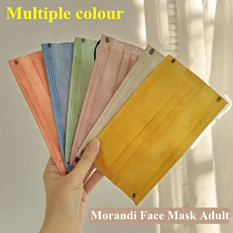 10-100pcs Morandi Face Masks Japanese Style Disposable Mouth Cover ...