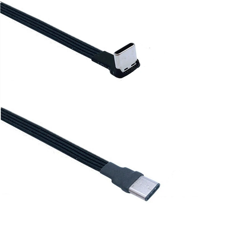 סוג C כדי USB C 90 תואר זוויתיות מתאם כבל חשמל בנק גמיש כבל פ"ד כבל ...