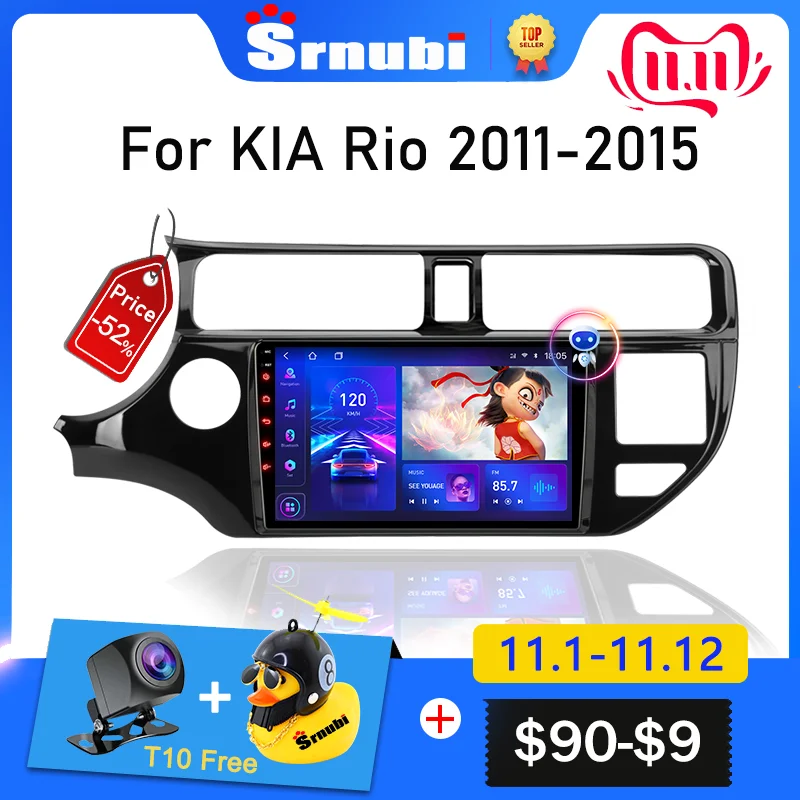 Srnubi reproductor Multimedia con Android 11 y navegación GPS para KIA, autorradio estéreo 2 Din ...