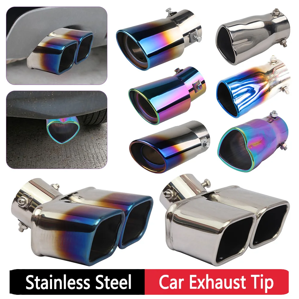 Automotive Stainless Steel Tube Muffler Square Round Car Tail Rear Bent ...
