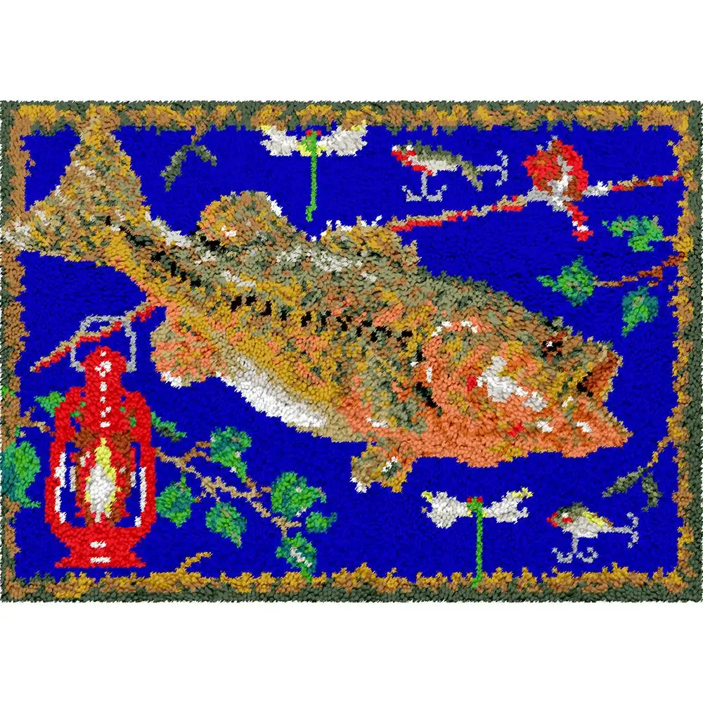 Latch Hook Carpet Kit With Printed Pattern Rug Making Kits Carpet Kit ...