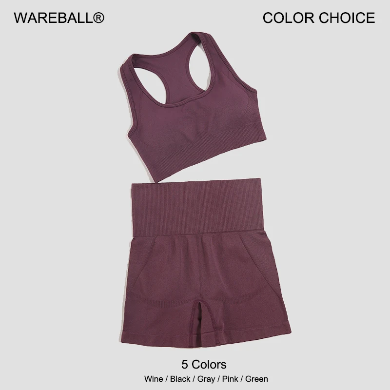 WAREBALL-Women-Sportswear-Seamless-Yoga-Set-Sexy-Sport-Bra-Tops-Suits-With-Shorts-Gym-Fitness ...