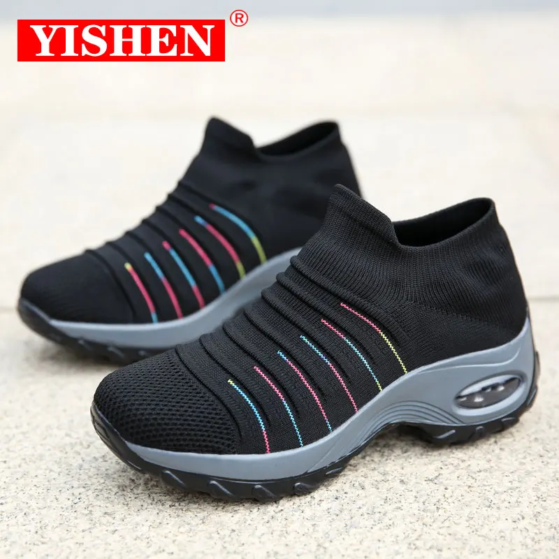 YISHEN-Casual-Shoes-Women-Tennis-Sneakers-Cushion-Height-Increase ...