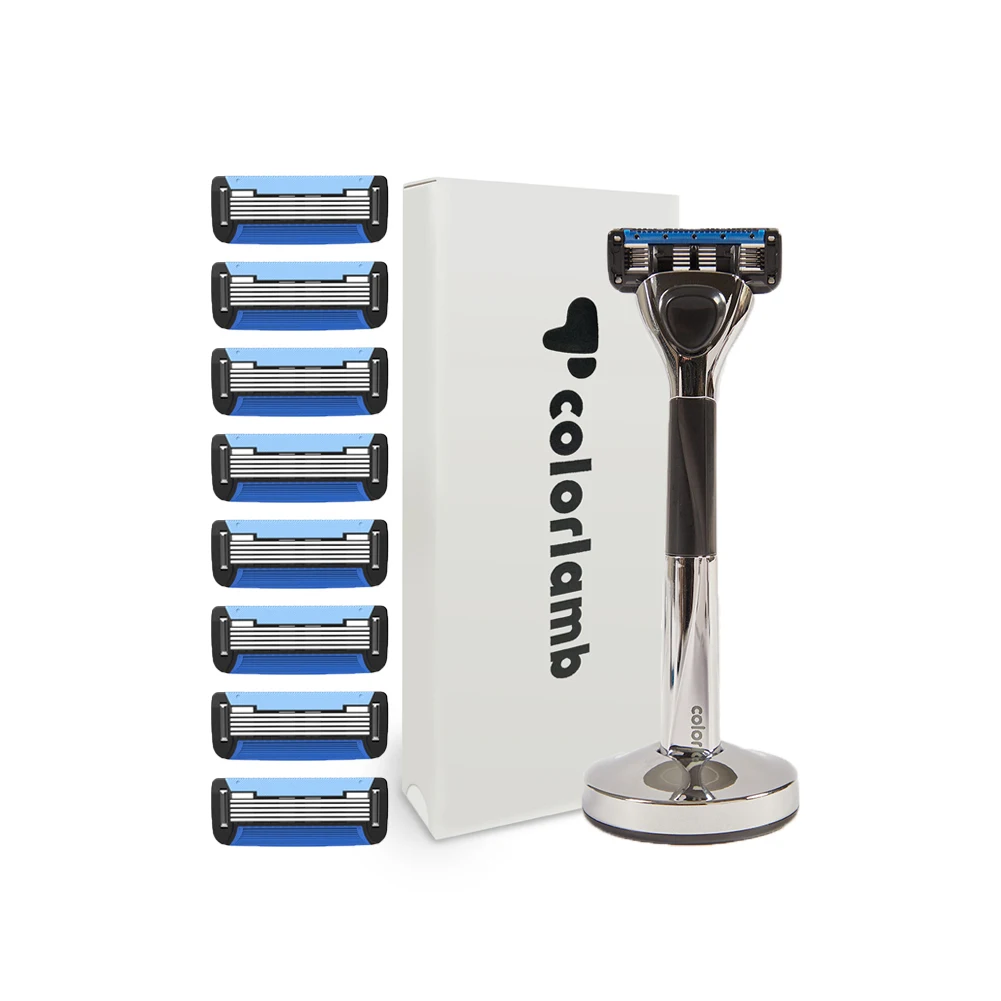 Colorlamb-Black-Silver-Men-Razor-Manual-Shaver-Set-with-Trimmer-5-Layer ...