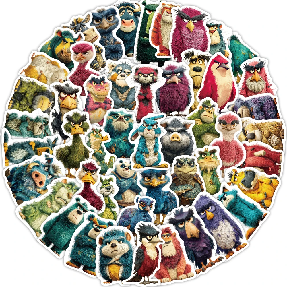 50PCS Funny and Bad tempered Retro Animal Stickers Creative Collection ...