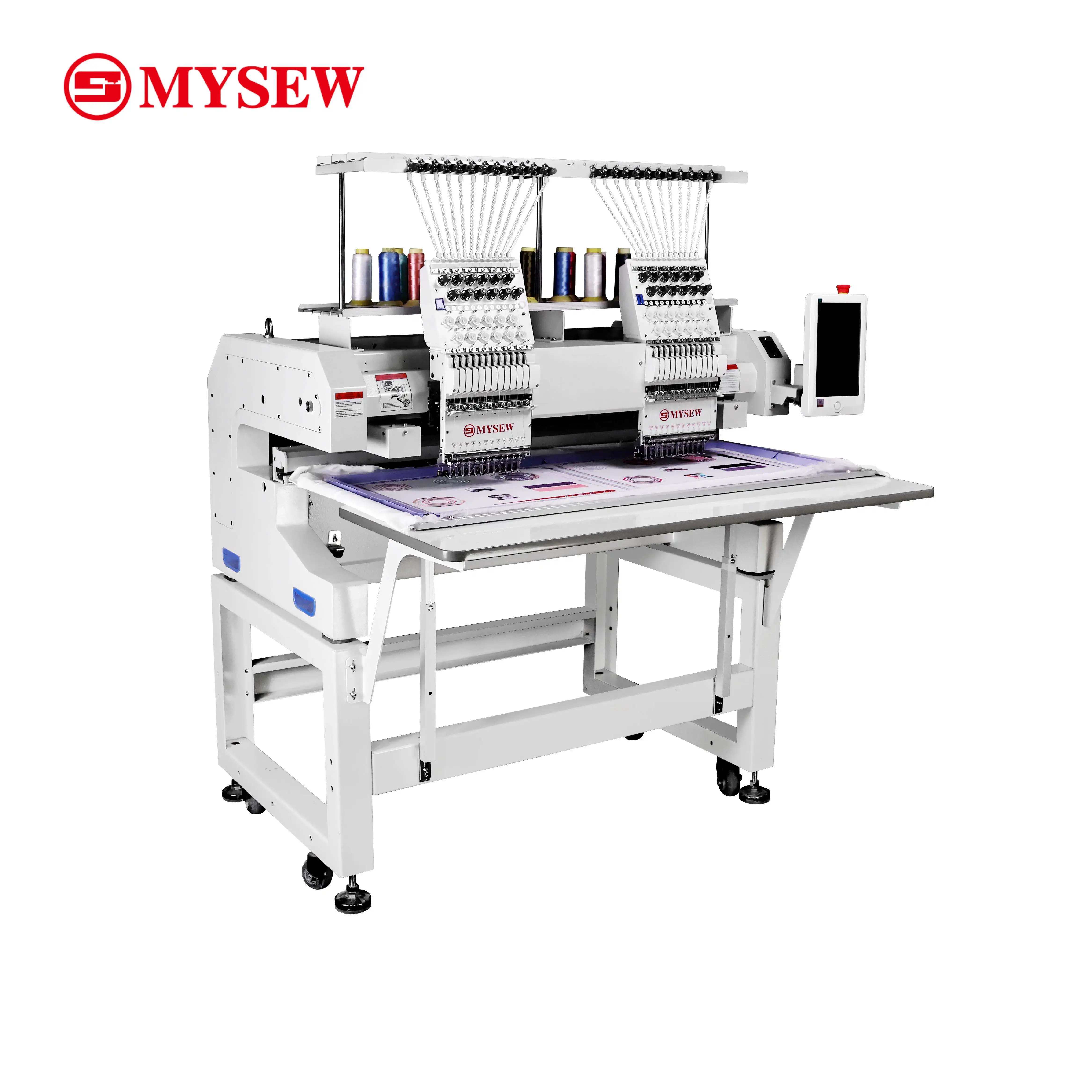 MJS1202 Mysew Computerized Flat Garments Caps T Shirt 12 Double Head ...