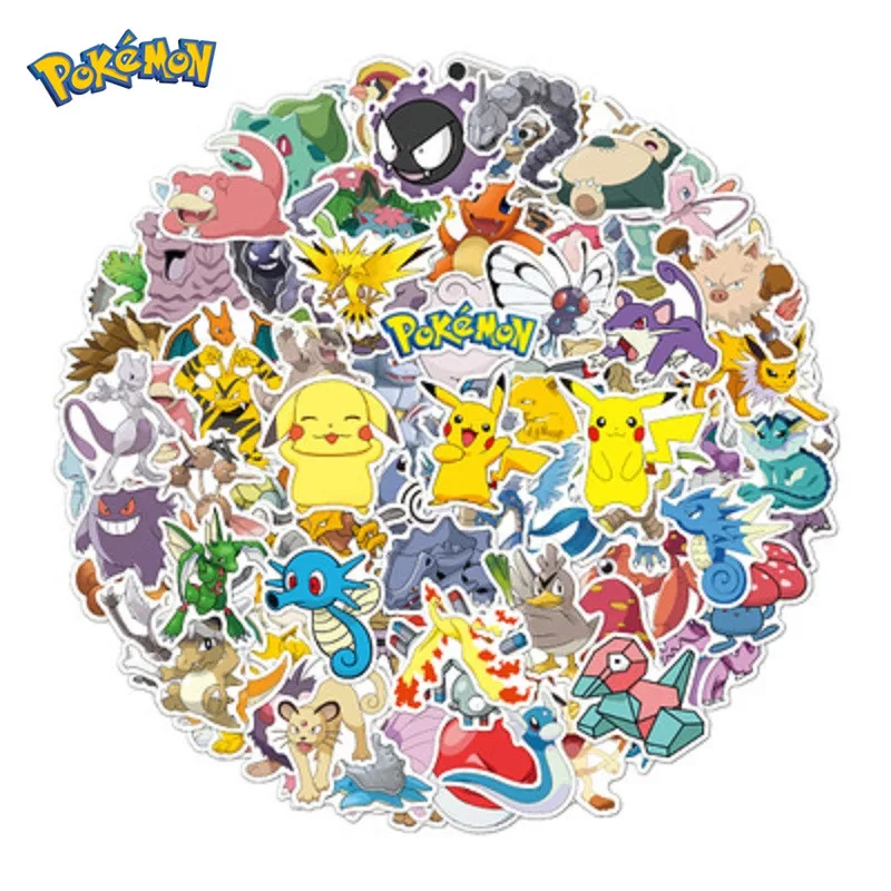 Kawaii Pokemon stickers Pikachu, 50 or 100 pieces Scrapbooking ...