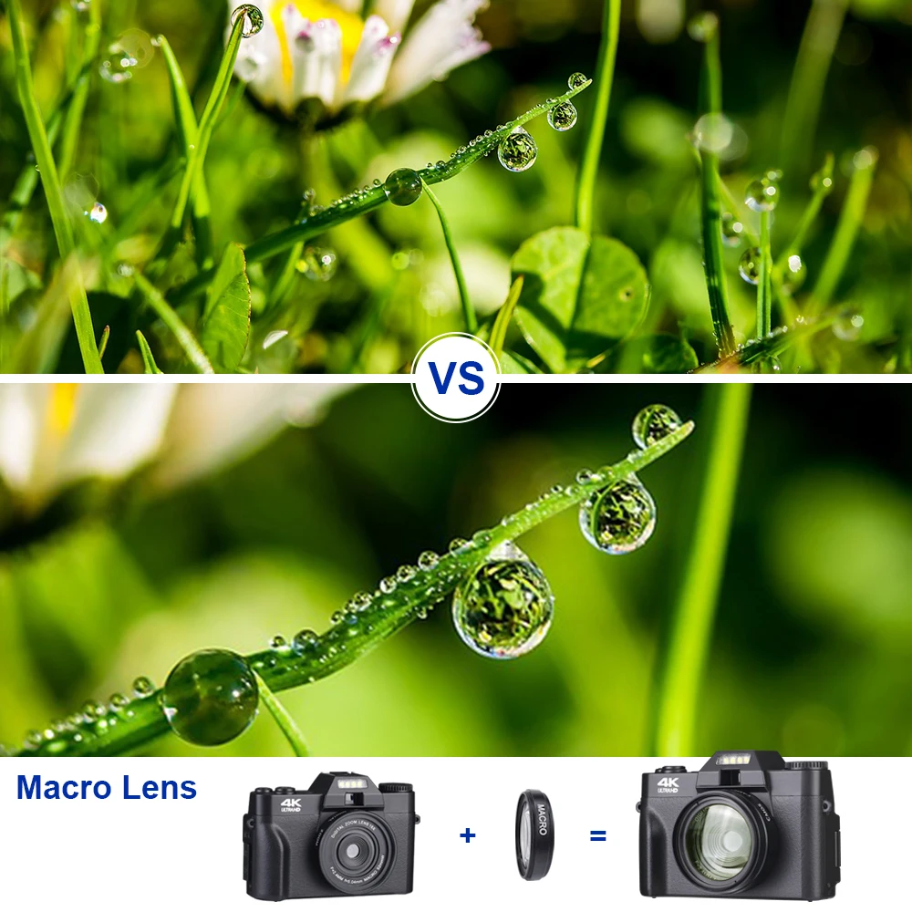 DIXSG Professional WiFi Digital Camcorder 4K Camera 3.0 180° Flip ...