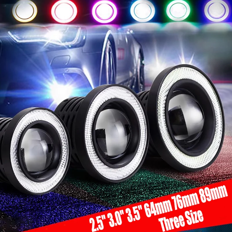 Luz-Led-de-ojo-de-ngel-para-coche-redondo-Cob-brillante-con-Halo-Drl ...