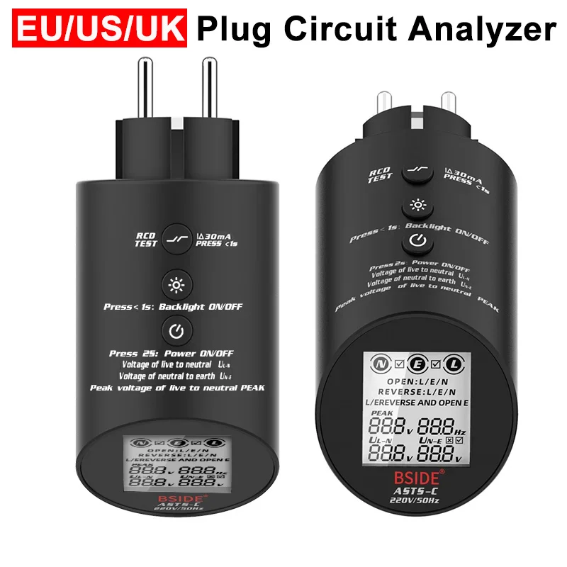 Professional-Circuit-Analyzer-Socket-Tester-EU-US-UK-Plug-Outlet ...