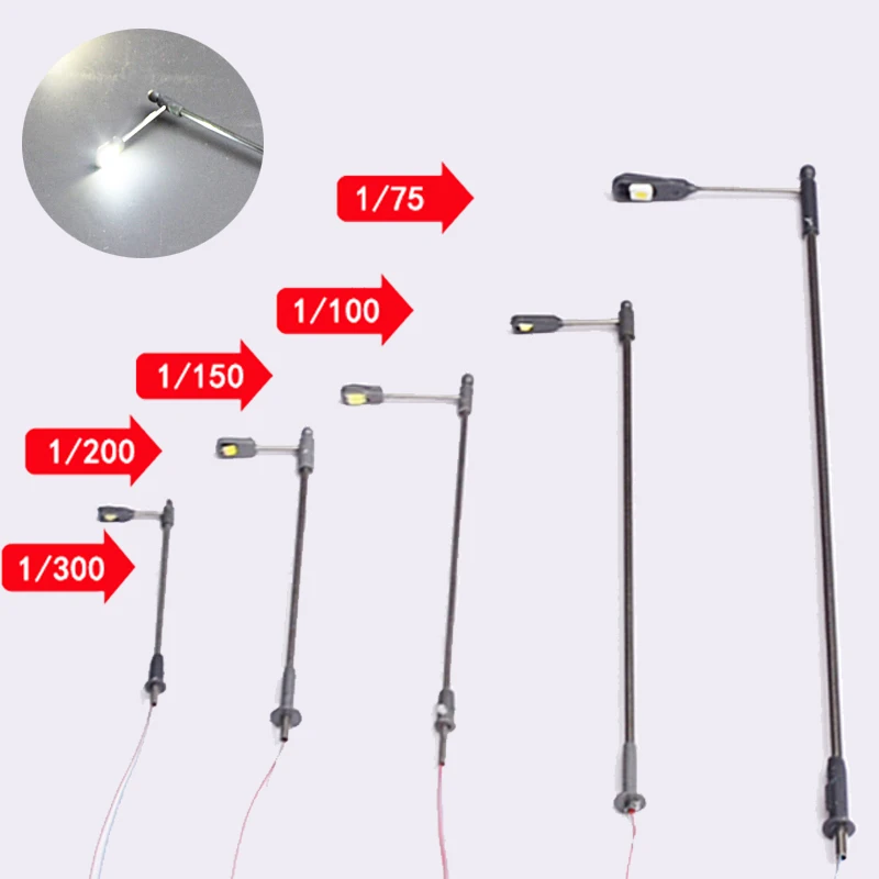 Scale-1-75-1-300-Miniature-Metal-3V-Street-Lamp-Model-Led-Light-for ...