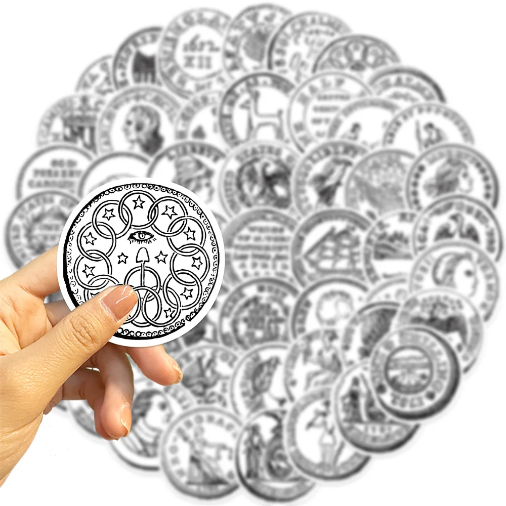 50pcs-Vintage-Graffiti-Coin-Stickers-For-Suitcase-Phone-Ipad-Laptop ...