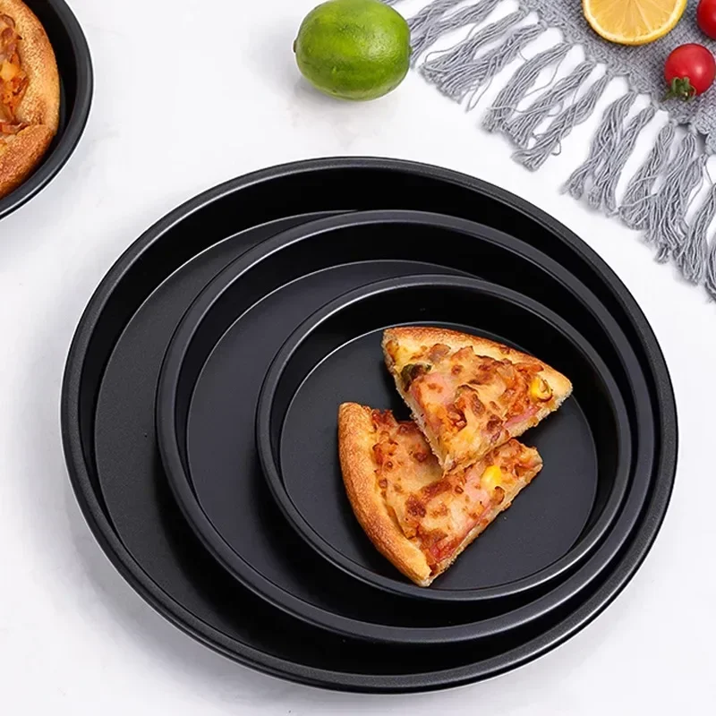 Kitchen-Pizza-Mould-Pan-Carbon-Steel-ware-Baking-Pan-Round-Pizza-Tray ...