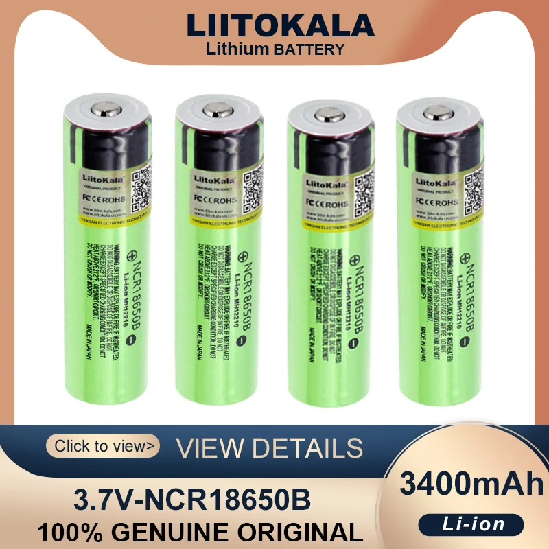 Hot-Liitokala-Original-NCR18650B-3-7v-3400mAh-18650-Lithium-Rechargeable-Battery-with-Pointed-No ...