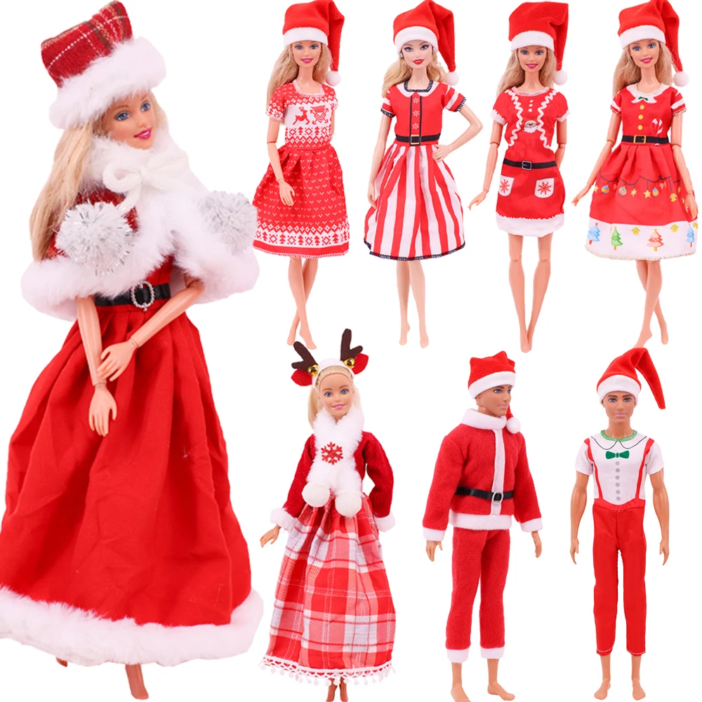 Barbies-Clothes-Doll-Christmas-Dress-Accessories-Toy-Tree-Santa-Claus ...