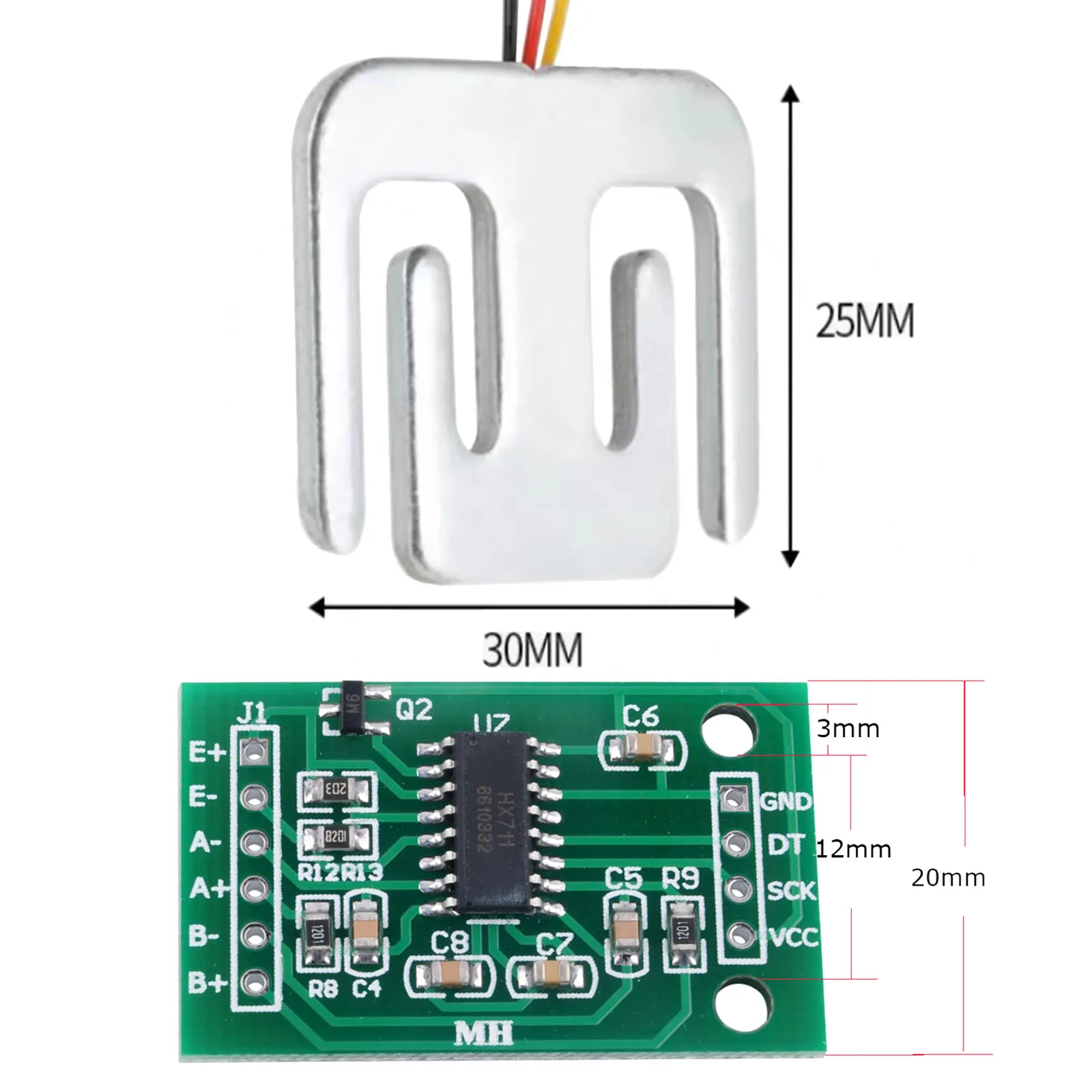 Load Cell Weighing Sensor Para Arduino 50kg Half-bridge Strain Gauge ...