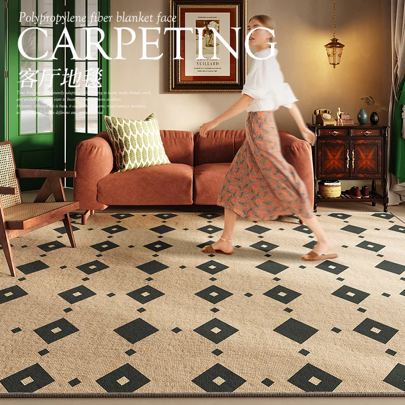 French-Retro-Living-Room-Decoration-Carpets-Thicken-Bedside-Rugs-for ...