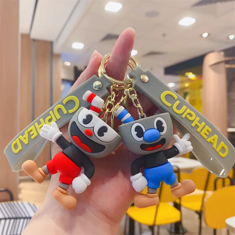 Game-Mugman-Figure-Keychain-Anime-Cartoon-Cuphead-Doll-Keyring-Pendent ...