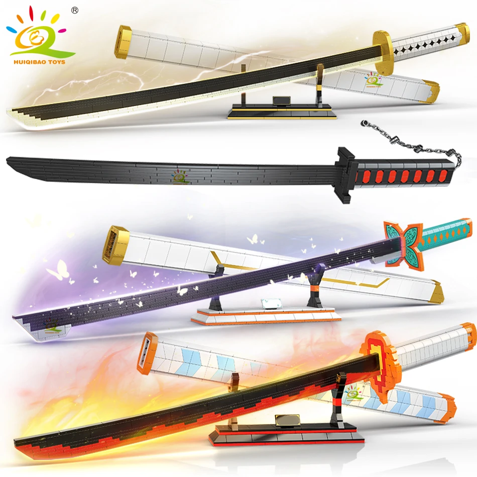 HUIQIBAO Samurai Sword Building Blocks Ninja Blade Katana Japanese ...