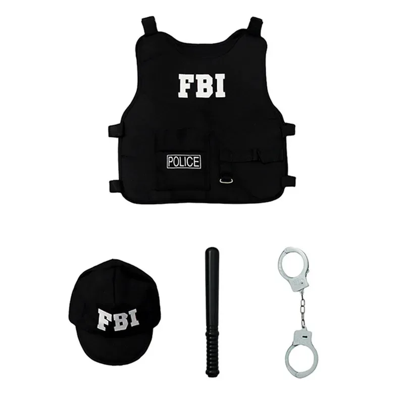 America FBI Agent Costumes Set Accessories For Kids Dress Up SWAT ...