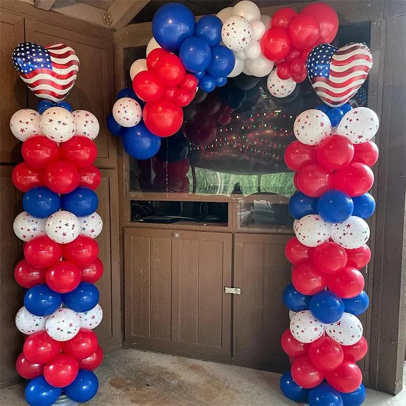 Red White And Blue Balloon Arch