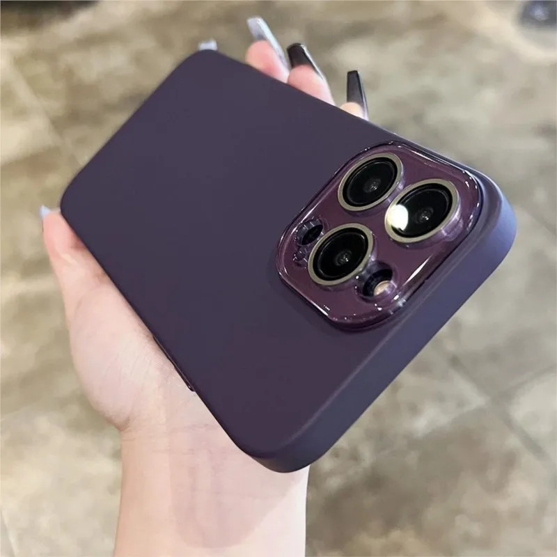 Luxury-Matte-Thin-PC-Solid-Color-Phone-Case-For-iPhone-11-12-13-14-15 ...