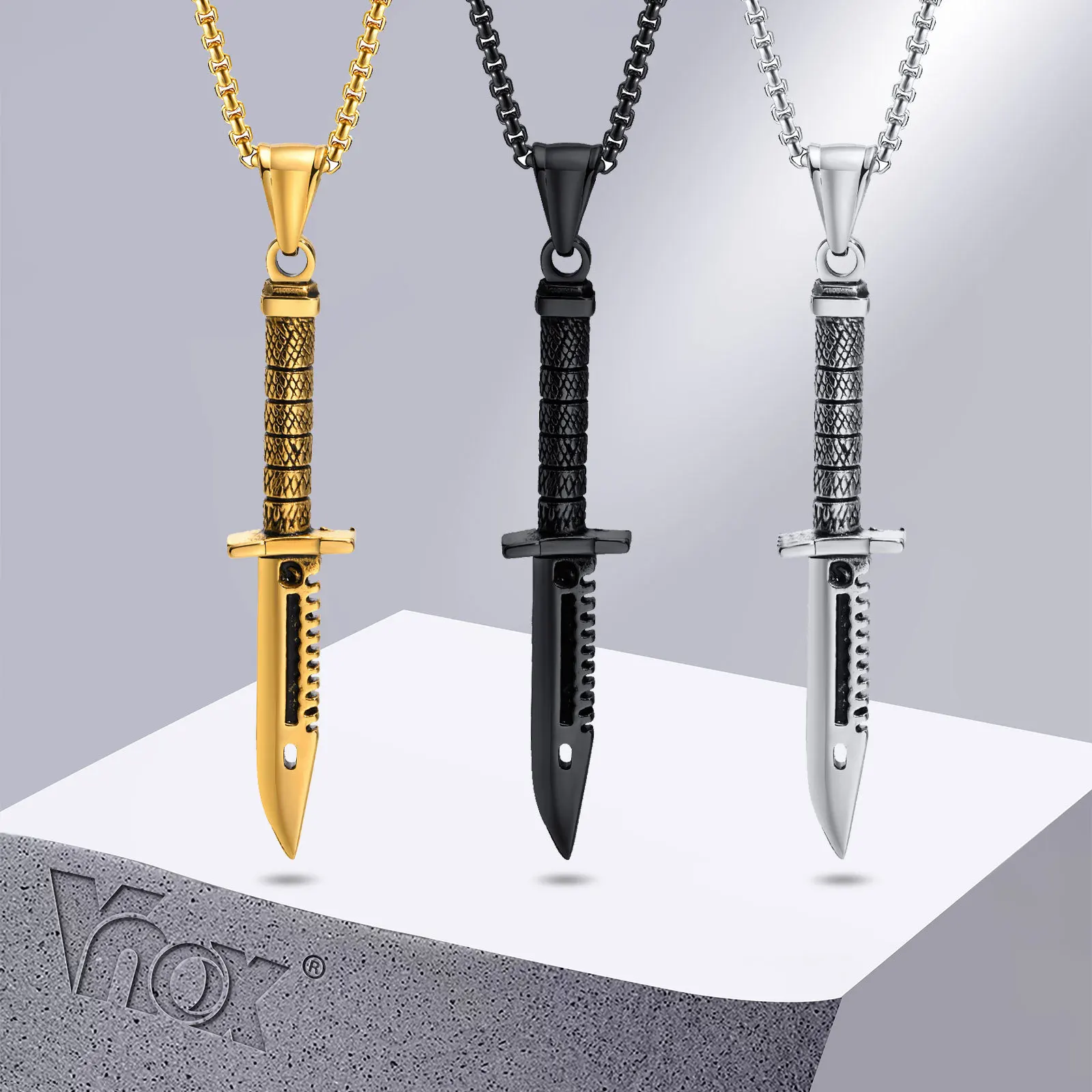 Vnox collares de acero inoxidable para hombre, colgante de estilo Hip ...